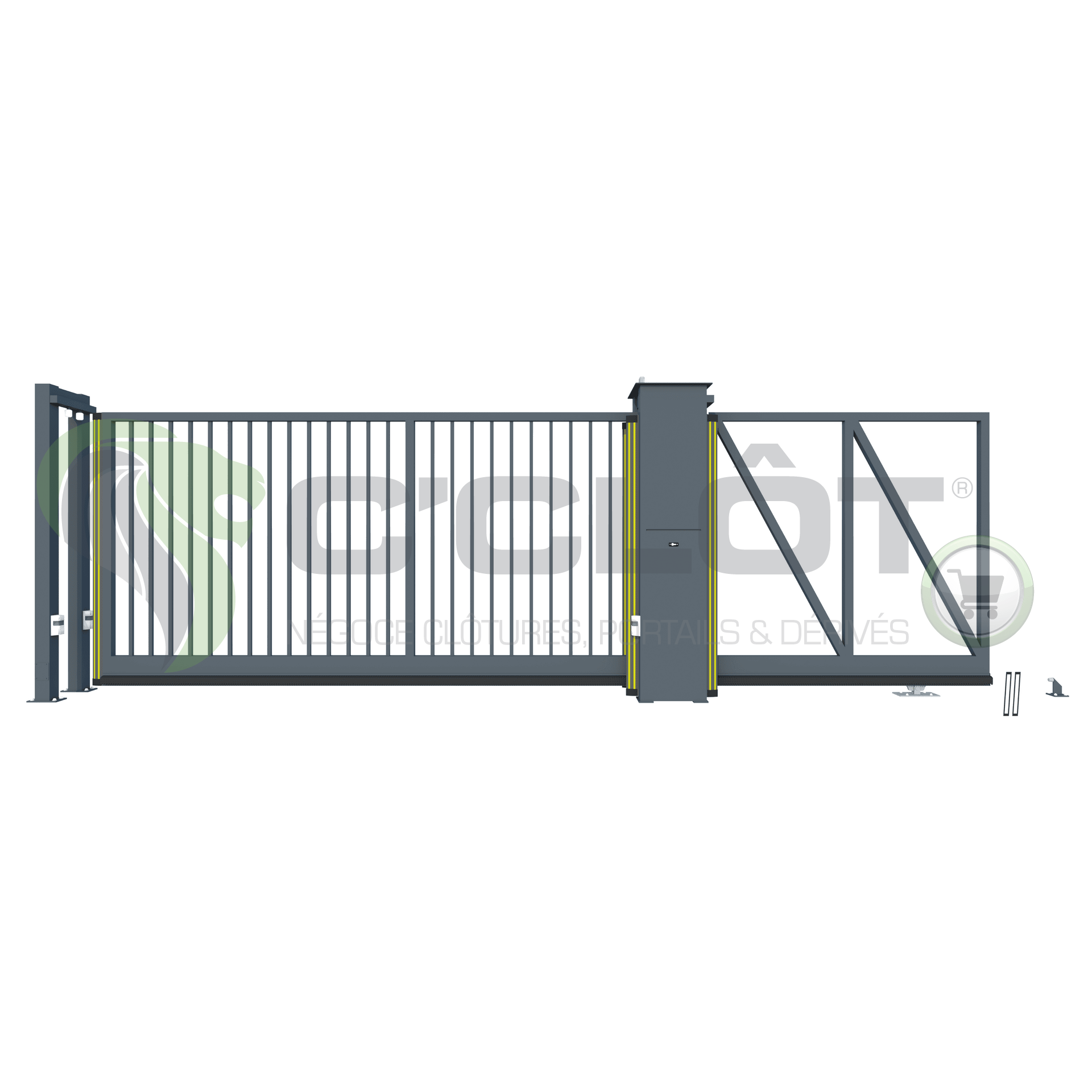 Portail Autoportant Motorisé KILIMANDJARO PRO - Barreaudé - C'CLÔT ...